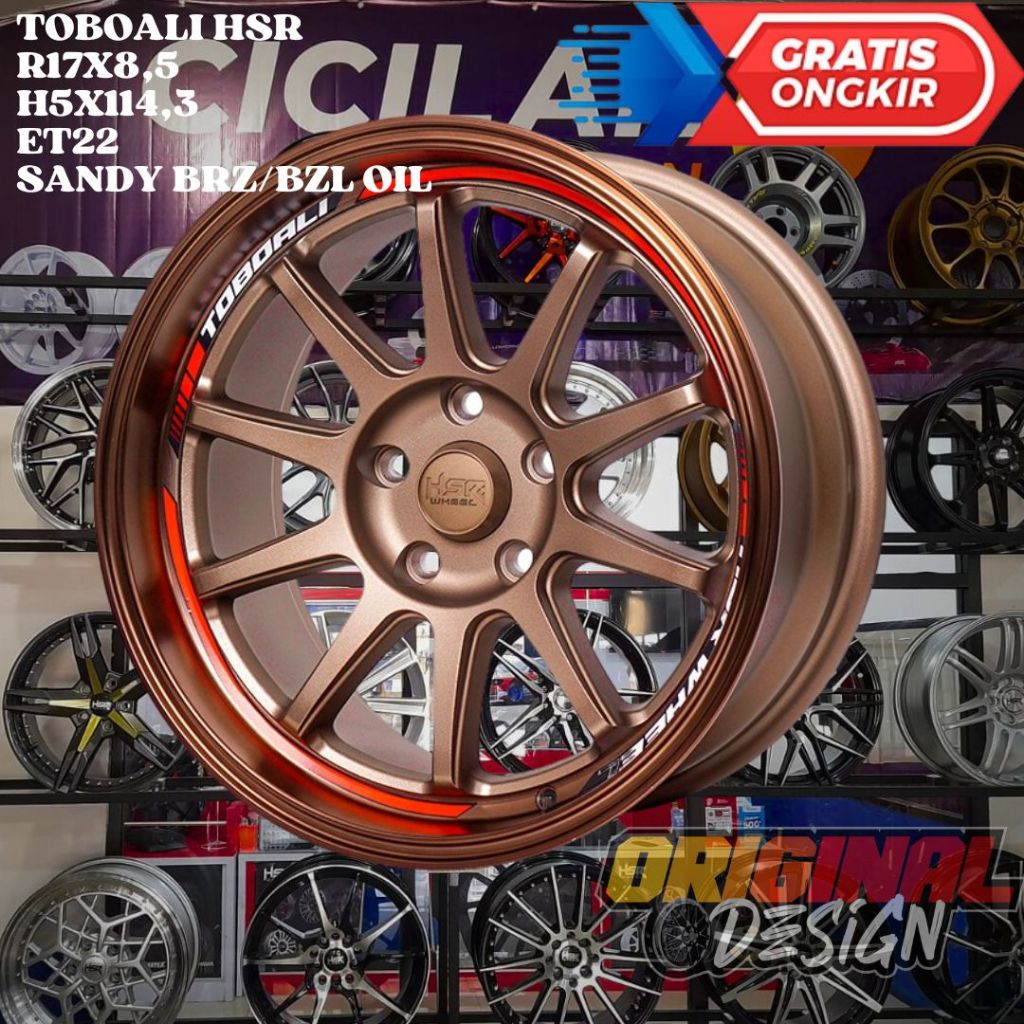 Jual VELG MOBIL RING 17 HSR TOBOALI R17 LEBAR 8,5 LOBANG BAUT 5 ET22 BRONZE | Shopee Indonesia