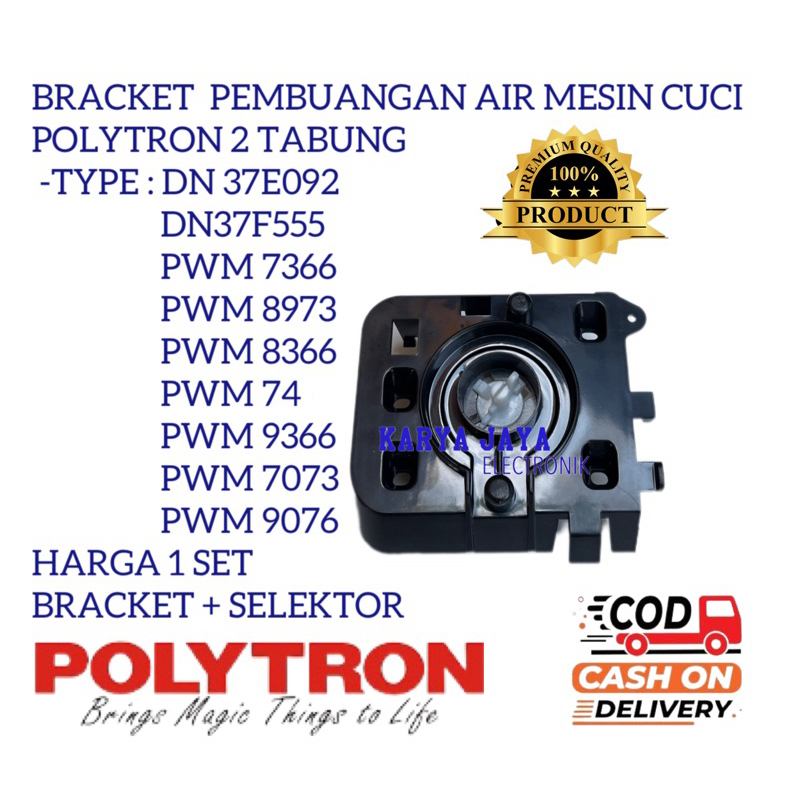 Jual 1 SET BRACKET + SELEKTOR PEMBUANGAN AIR MESIN CUCI POLYTRON 2 ...