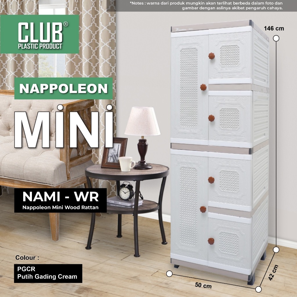 Jual Lemari Pakaian Plastik CLUB NAPPOLEON MINI NAMI-WR Putih Gading 4 ...