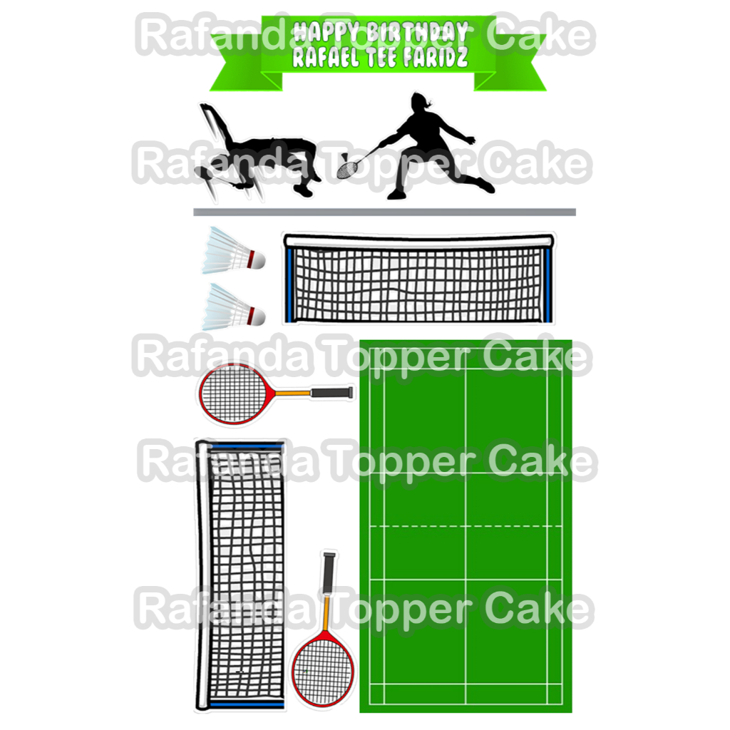 Jual Topper kue ulang tahun olahraga badminton bulu tangkis toper ultah ...
