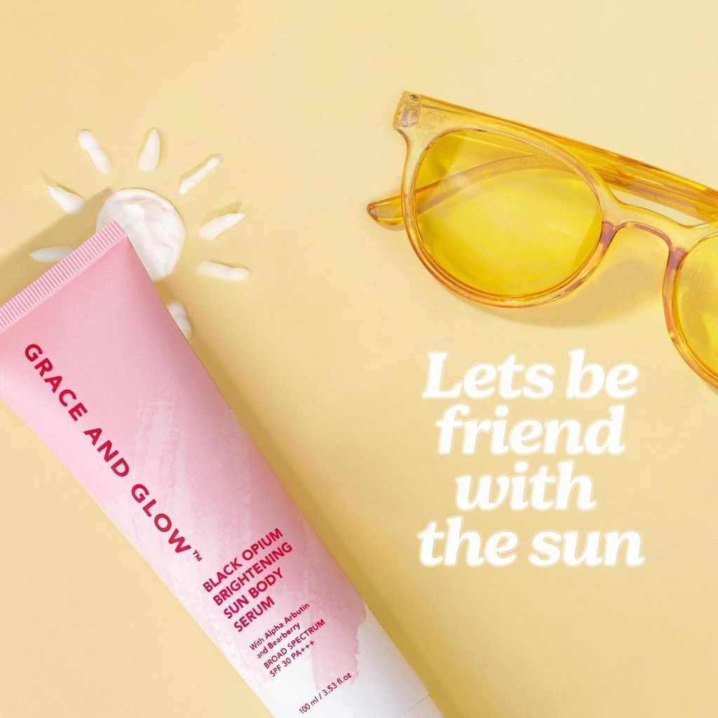 Jual Grace and Glow Black Opium Brightening Sun Body Serum SPF 30 PA ...