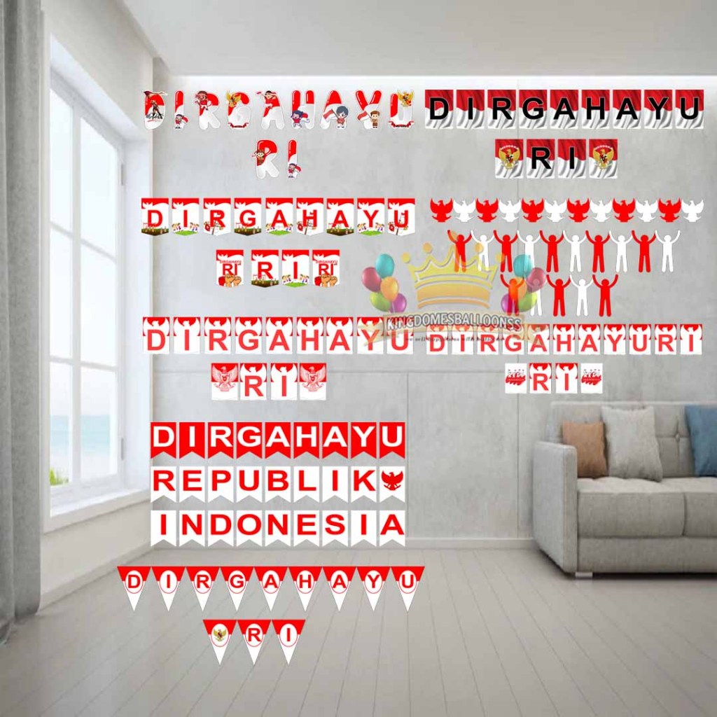 Jual Banner DIRGAHAYU RI / bunting flag HUT RI / banner 17 agustus ...