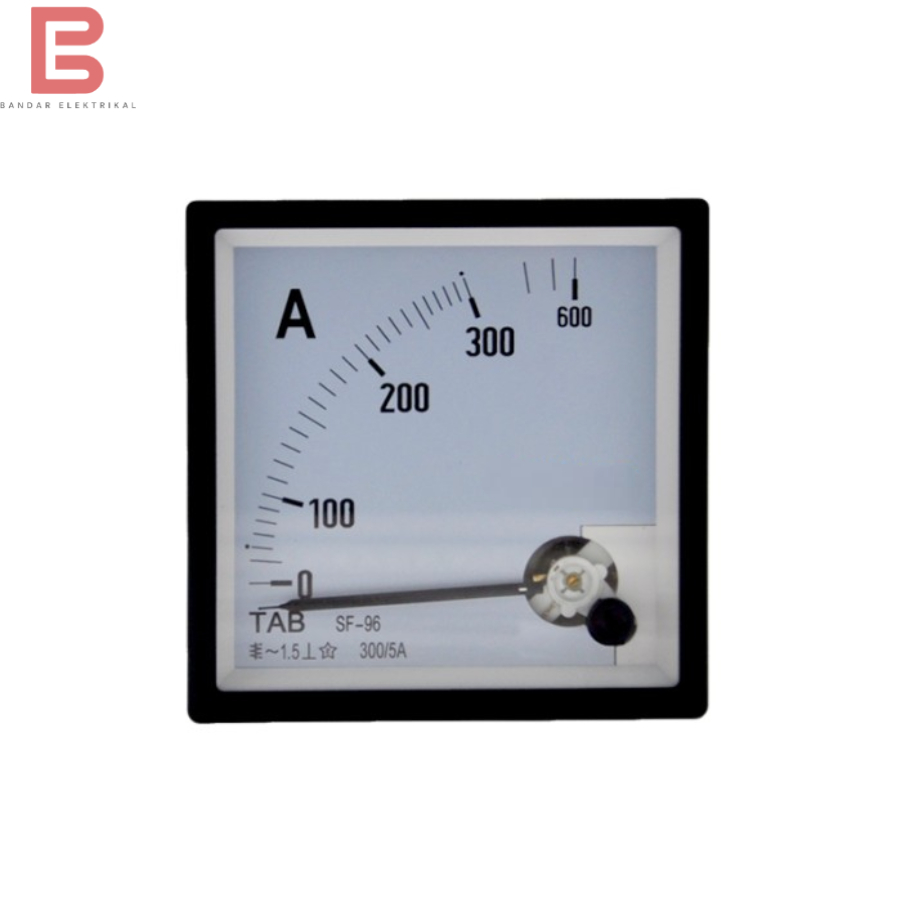 Jual Ampere Meter Analog 96 x 96 300/5A AC Via CT Ampermeter 300A TAB ...