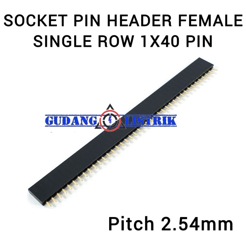 Jual Socket Pin Header Female Connector Single Row Strip 1x40 Pitch 2 ...