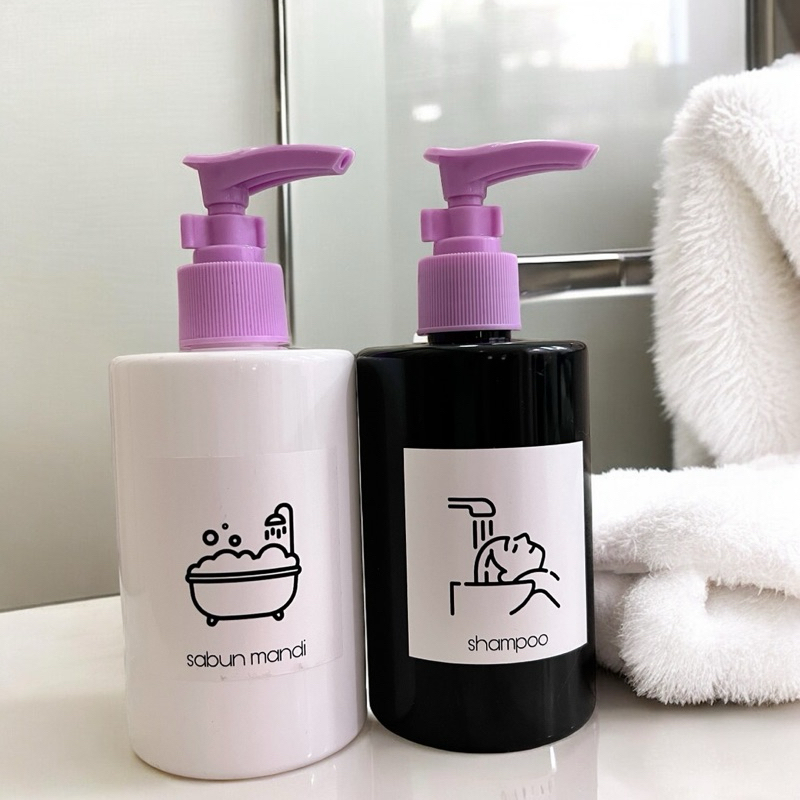 Jual botol 250ML EXCLUSIVE STIKER GAMBAR KECIL PUMP LILAC UNGU ...