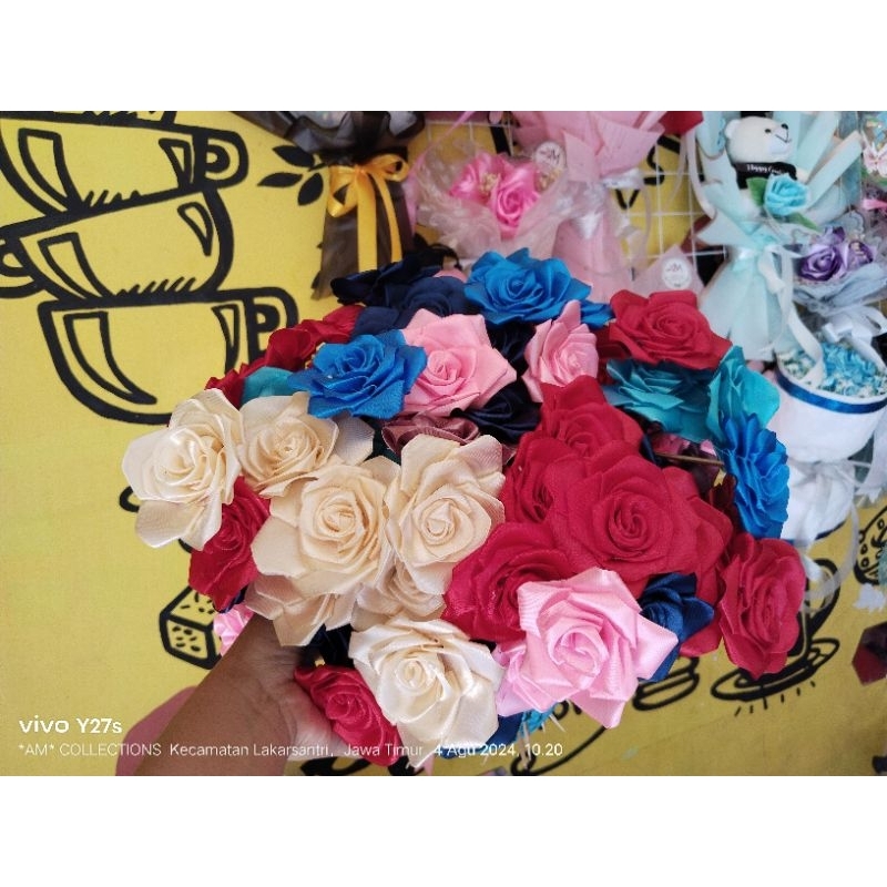 Jual Bunga Mawar Satin Per Tangkai (bisa request warna sesuai stok ...
