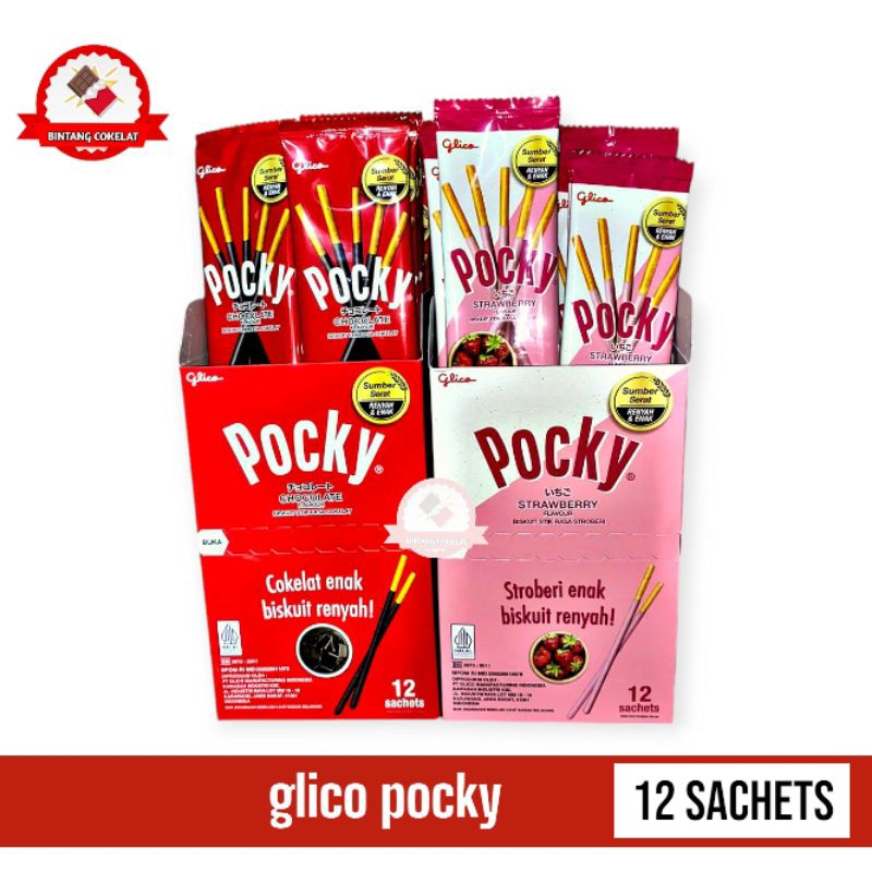 Jual pocky 1 kotak isi 12 sachet biskuit bersalut cokelat coklat ...