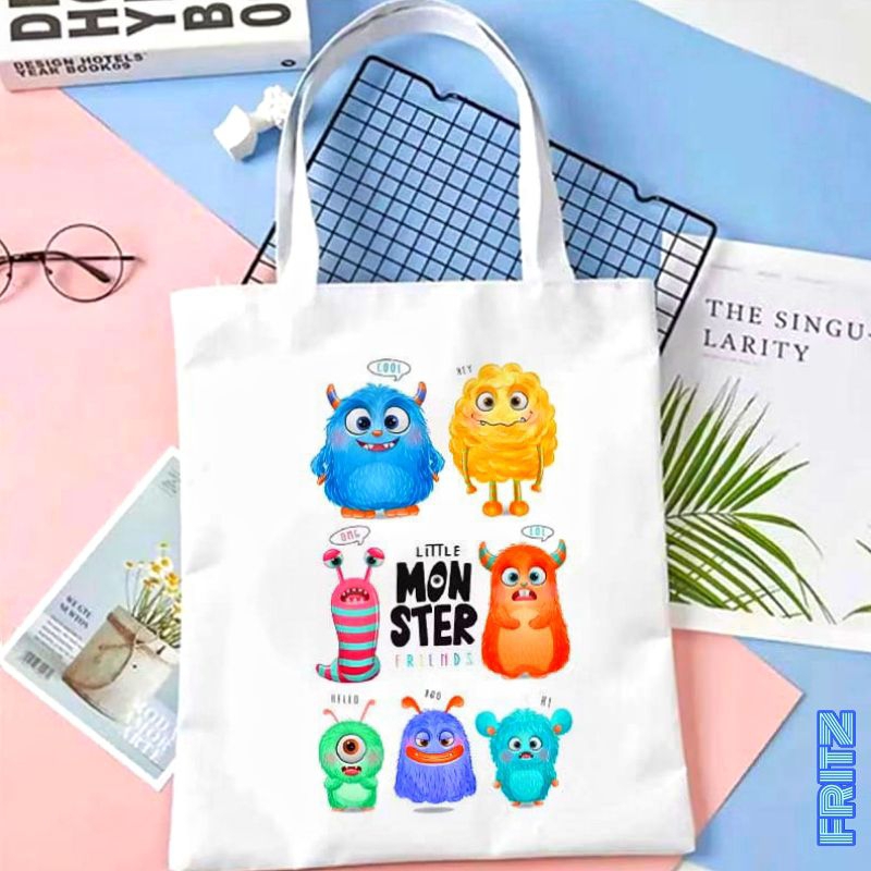 Jual FRITZ Tote Bag MONSTER - Tas Lucu Desain Eksklusif | Shopee Indonesia
