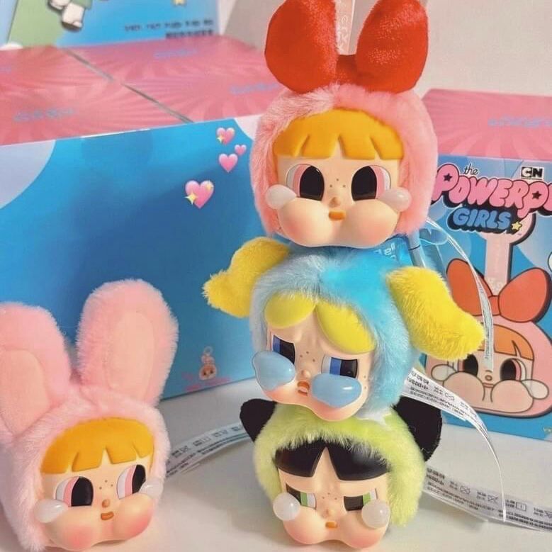 Jual [READY STOCK] POP MART Cry Baby x Powerpuff Girls Plush Vinyl Face Pendant Blind Box Bunny ...