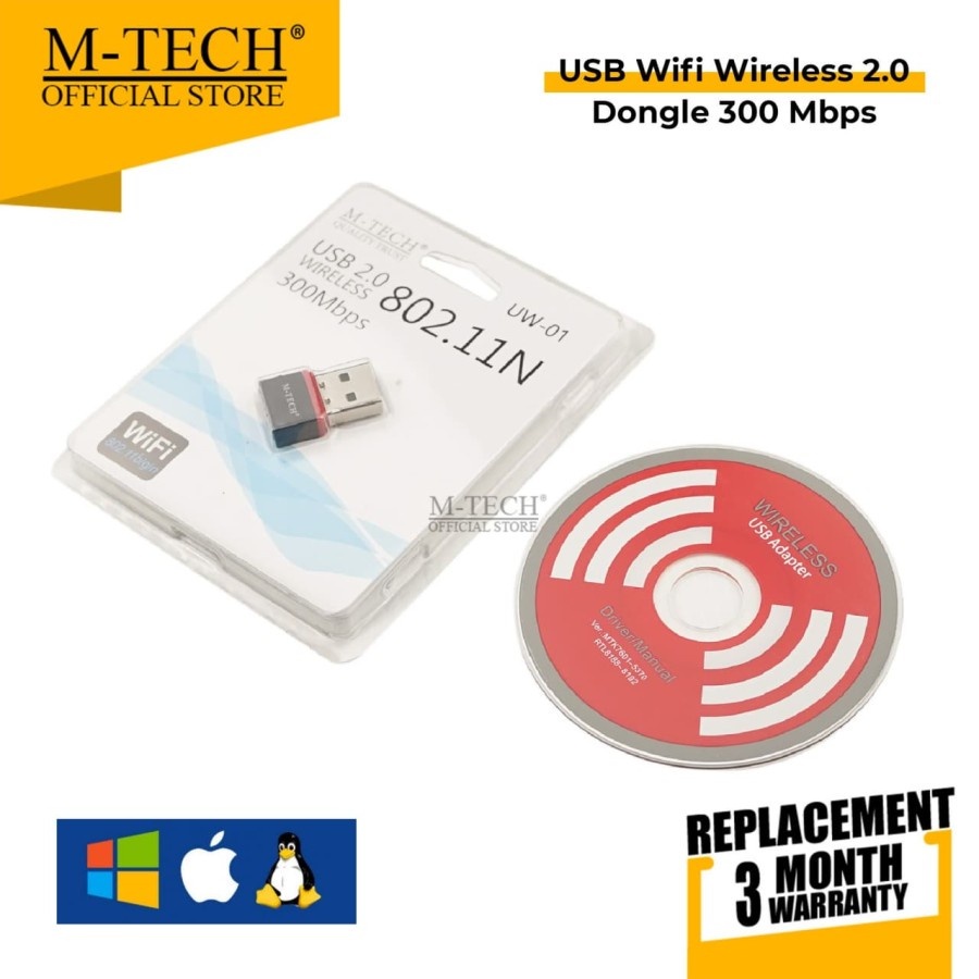 Jual USB WIFI Adaptor M-TECH 300 Mbps - 802.11 UW-01 ORIGINAL | Shopee Indonesia