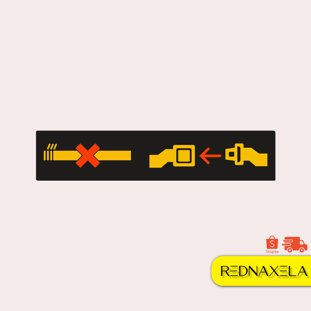 Jual Stiker Vinyl Aircraft Sign No Smoking & Fasten Seat Belt Stiker ...