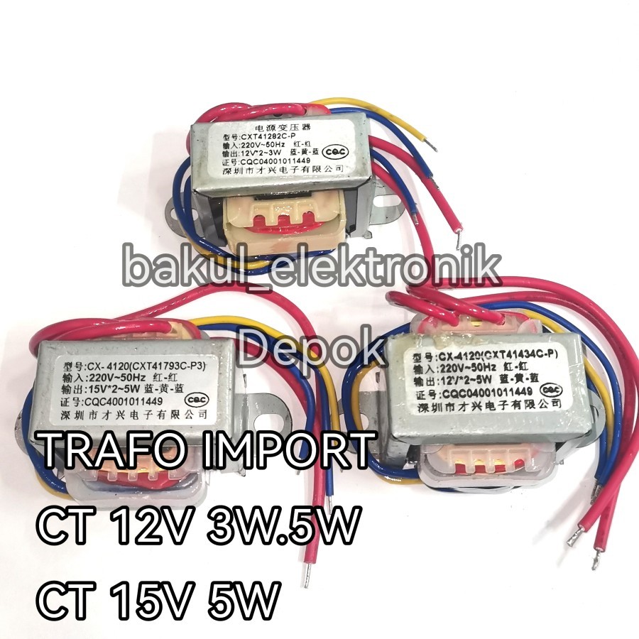 Jual TRAFO CT 12VAC 15VAC 500MAH IMPORT 0.5a trafo preamp | Shopee ...