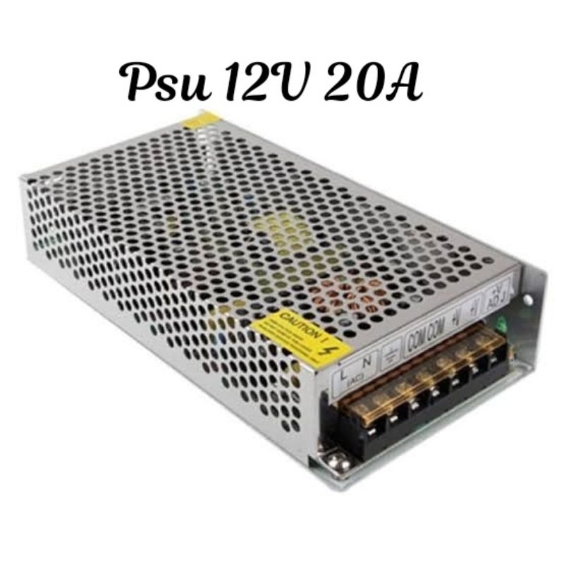 Jual Adaptor Power Supply 12V 20A PSU Jaring CCTV LED AC 220v to DC 12v ...