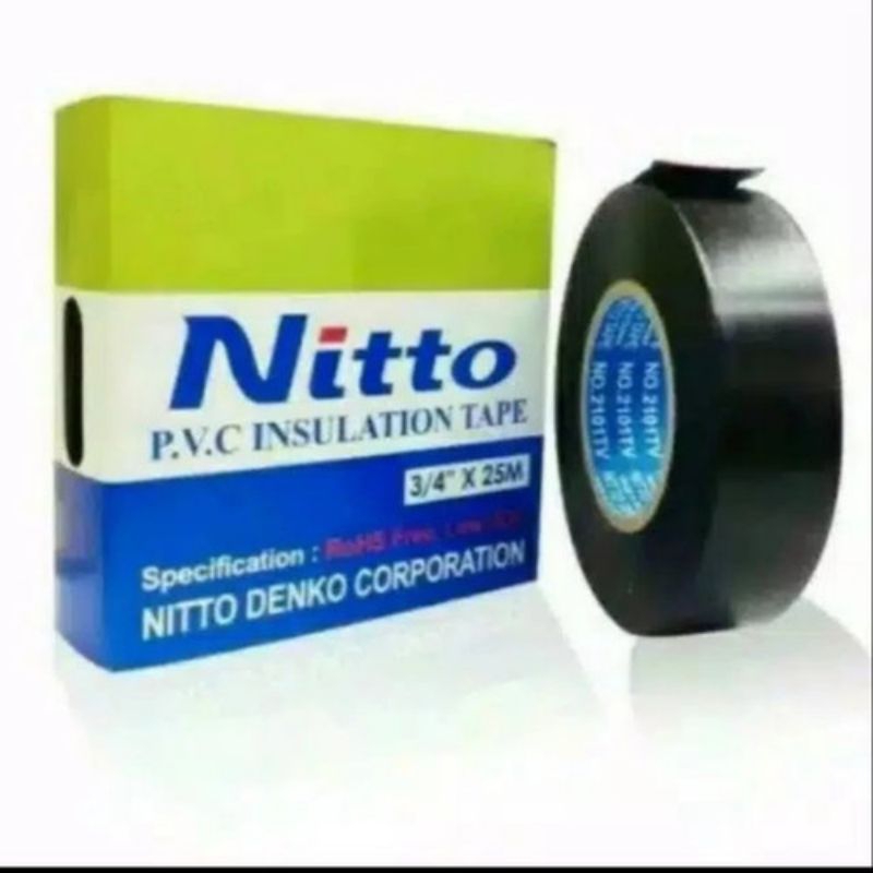 Jual Isolasi Kabel Listrik Hitam Nitto PVC/Hitam | Shopee Indonesia