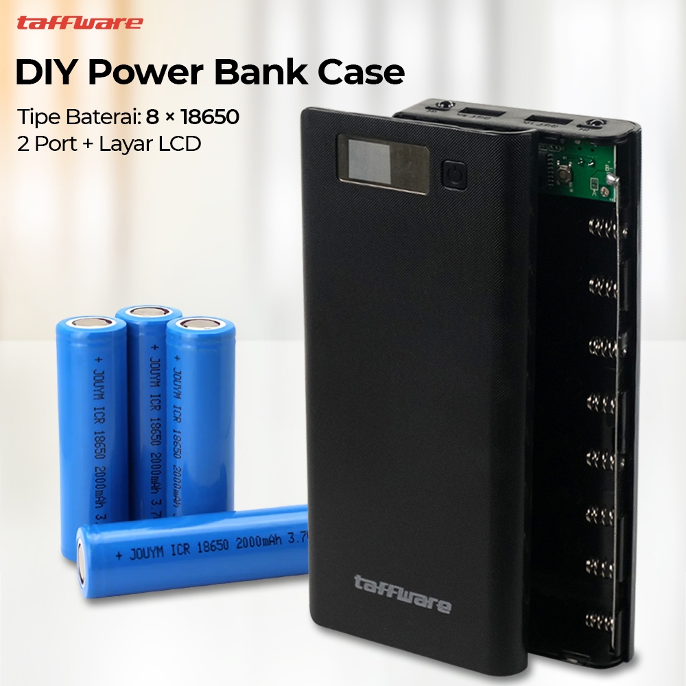 Jual DIY Power Bank Case 8x18650 2 Port Display - A8 - Black | Shopee ...