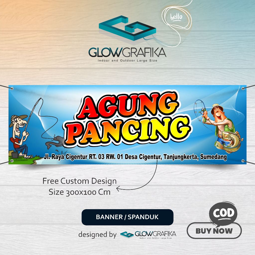 Jual Cetak Spanduk Banner Agung Pancing Biru Keren | Shopee Indonesia
