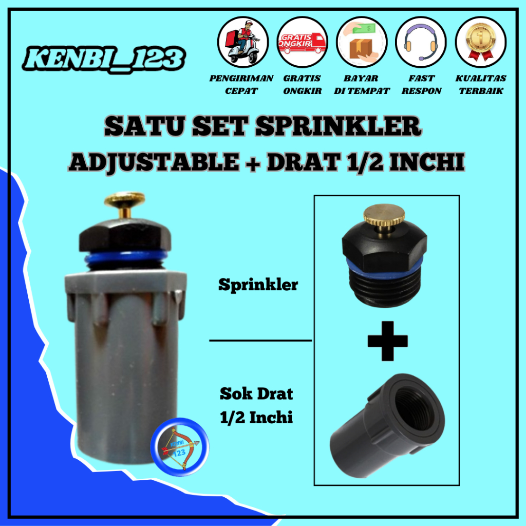 Jual Sprinkler Pertanian Sprinkler Taman Adjustable +Sok Drat Dalam ...