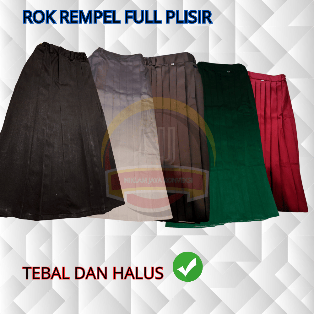 Jual rok rempel sekolah anak SD MI full plisir memutar rok plisket rok ...