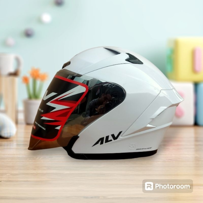 Jual HELM ALV HALFFACE HELM SNI PUTIH | Shopee Indonesia