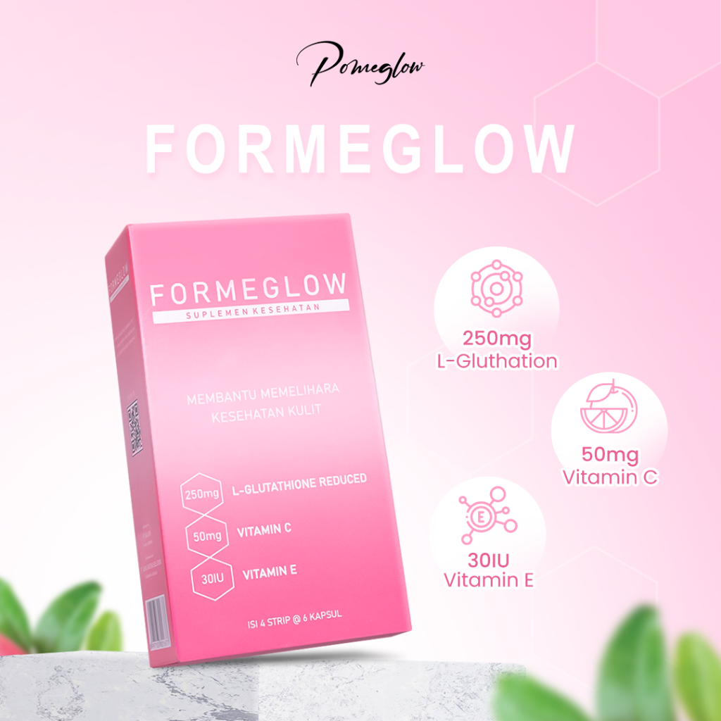 Jual POMEGLOW Formeglow Suplemen Kapsul L-Glutathione Vit E Vit C ...