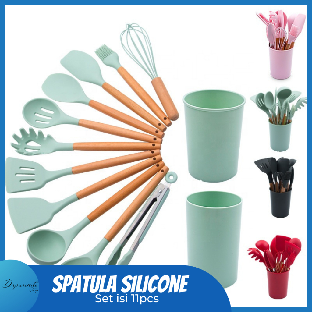 Jual Spatula Silikon 12 in 1 / Spatula Silicone 12pcs / Spatula set ...