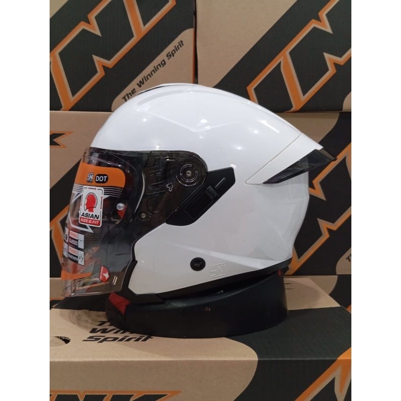 Jual HELM INK TERRA 2 SOLID WHITE SNI DOT ORIGINAL DOUBLE VISOR NEW ...