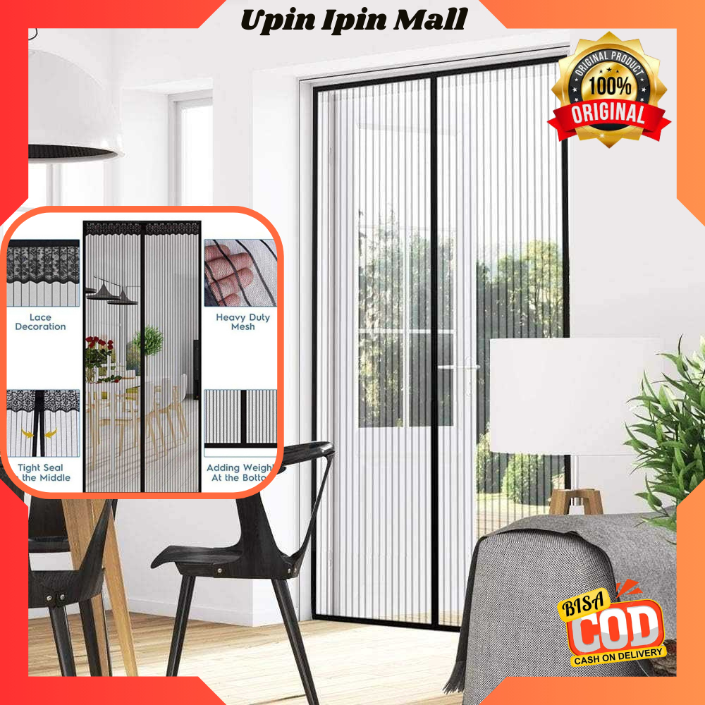 Jual Tirai Pintu Anti Nyamuk Jaring Model Magnet Bahan Tebal Kelambu ...
