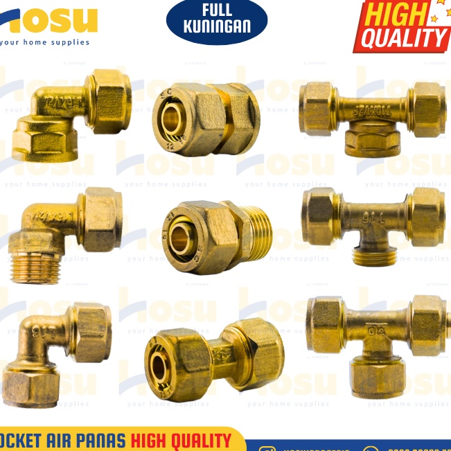 Jual Fitting Sambungan Pipa Air Panas Socket Naple Kuningan Knee Keni Elbow Tee Kuningan 12 Inch ...