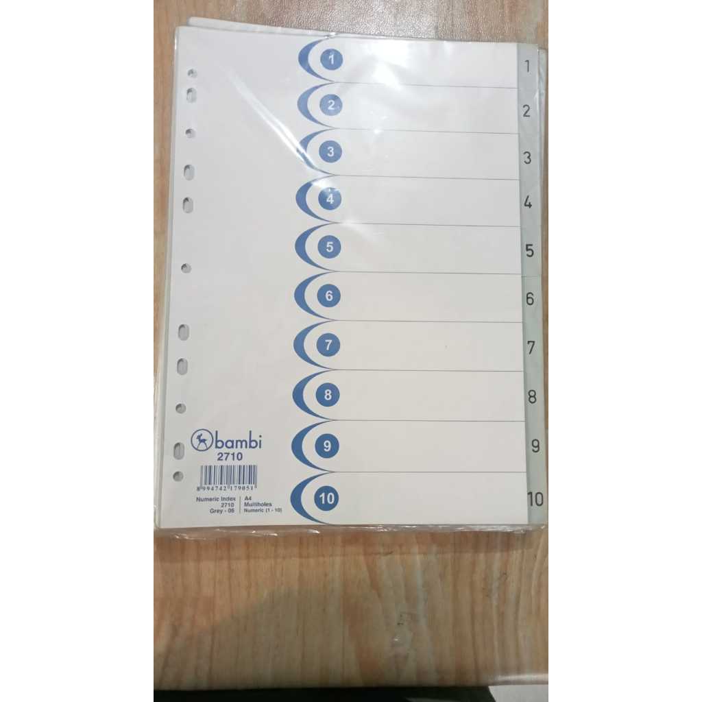 Jual Pembatas Map - Divider Plastik 1-10 A4 2710 Bambi | Shopee Indonesia