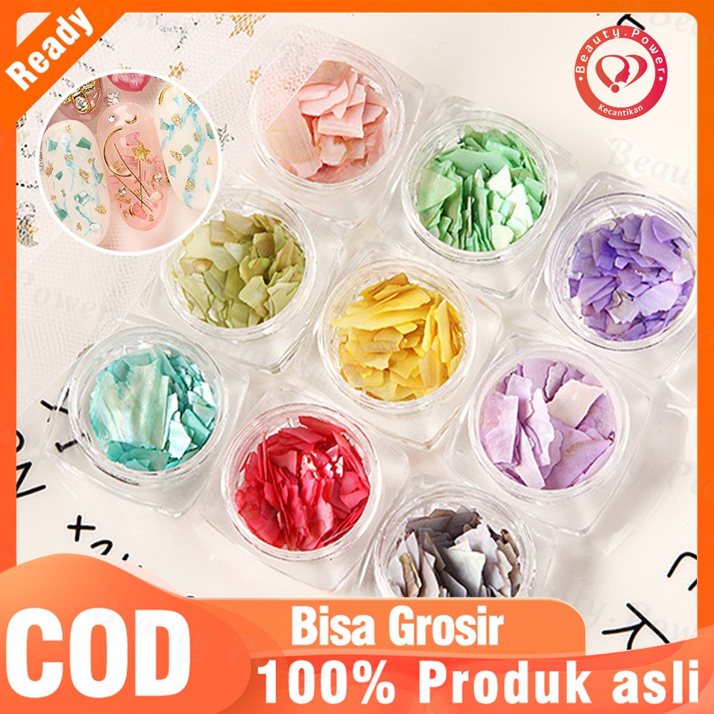 Jual 1 Kotak Shiny Sea Shell Dust Nail Art accessories Pecahan kulit ...