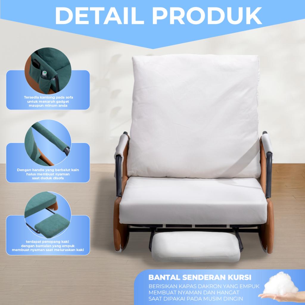 Jual Sofa Lipat Multifungsi Sofa Bed Minimalis Sofabed Tidur Kursi Sofa ...