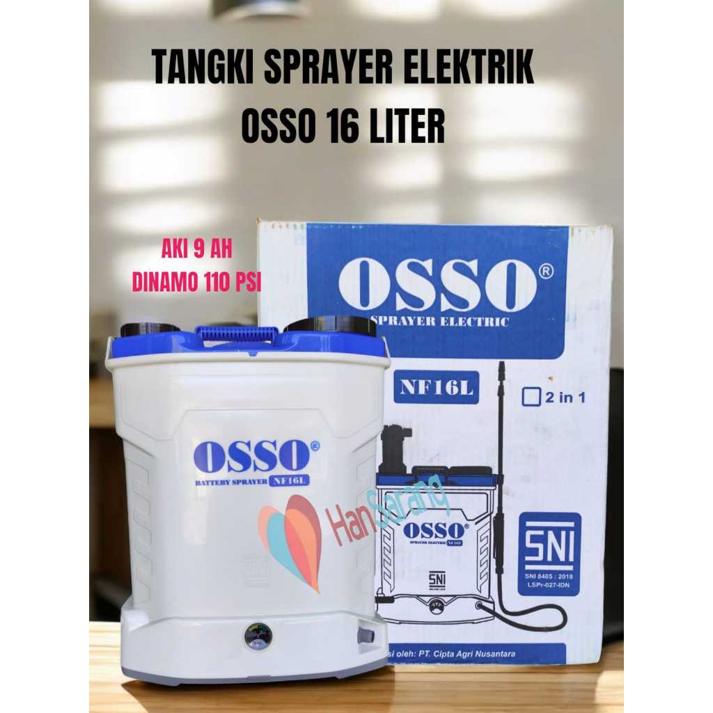 Jual Tangki Sprayer Elektrik OSSO 16 Liter 110psi 9Ah Sprayer Hama ...