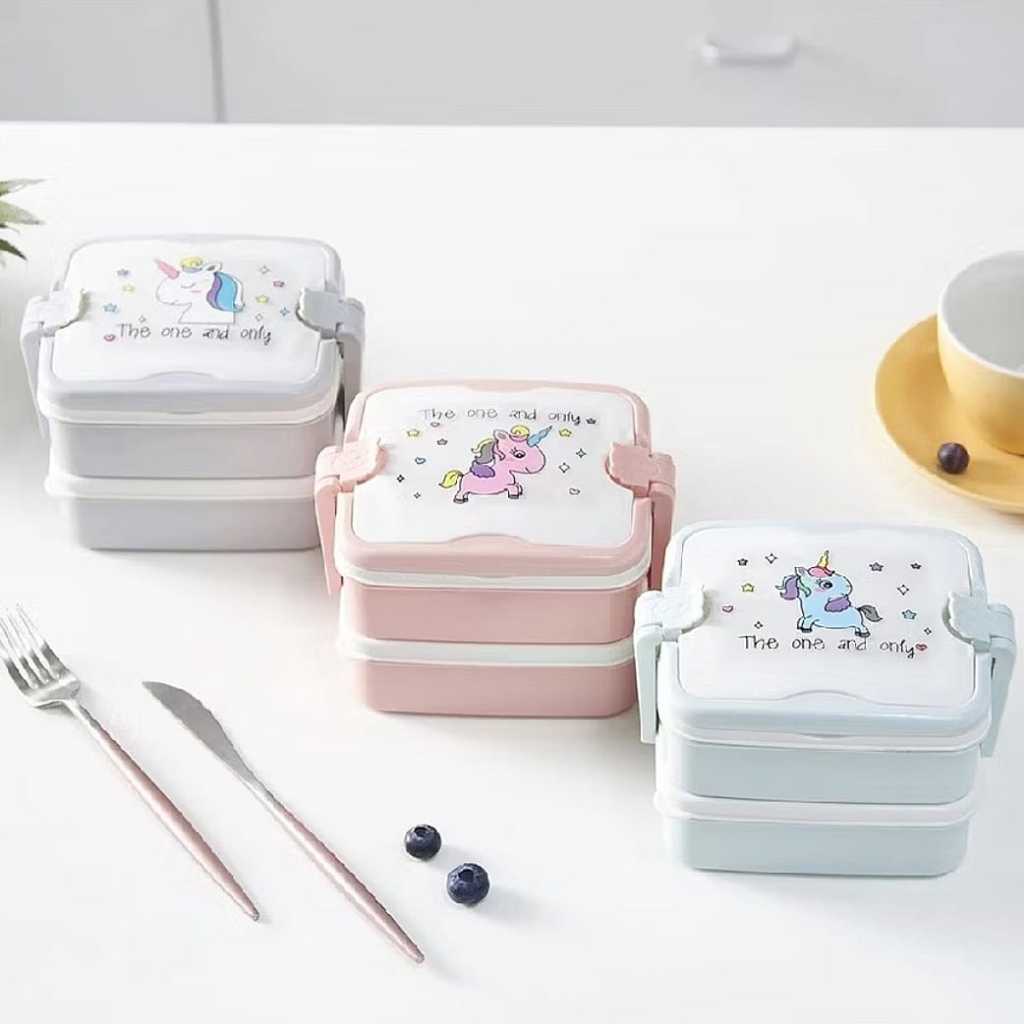 Jual Lunch Box Motif Unicorn Anak 2 Susun BPA FREE ( 6301 ) | Shopee ...