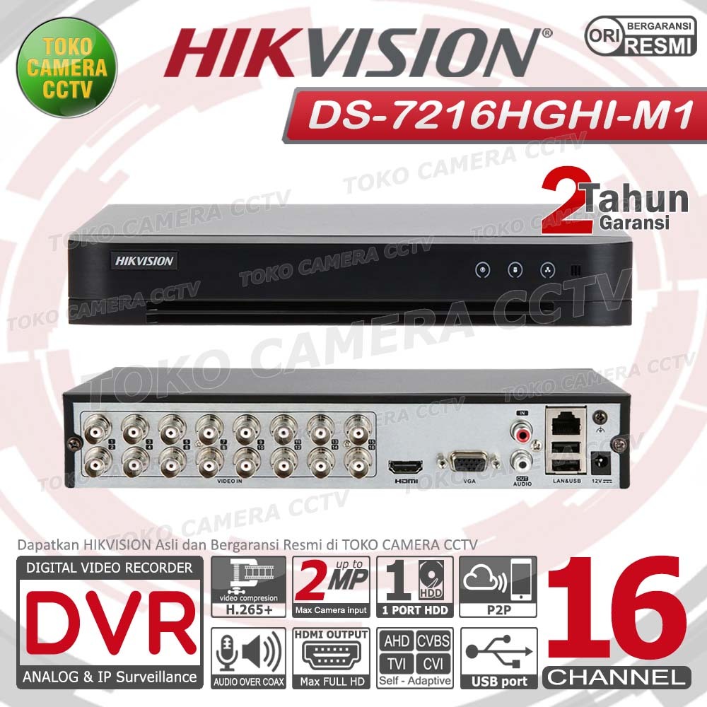 Jual DVR HIKVISION 16 CHANNEL DS-7216HGHI-M1 DVR 16CH TURBO HD CCTV ...