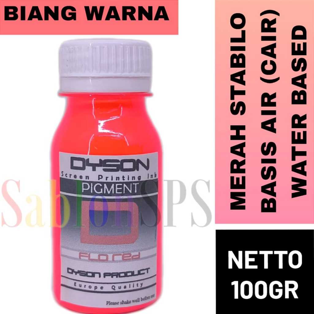Jual BIANG WARNA SABLON FLO RED PIGMEN SABLON MERAH STABILO 100GR ...