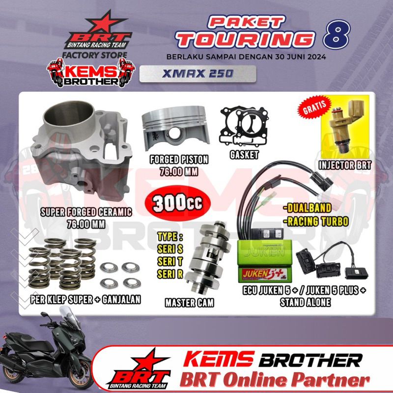 Jual PAKET BRT XMAX TOURING 8 BOREUP 300CC (Blok Ceramic 76mm, Injektor ...