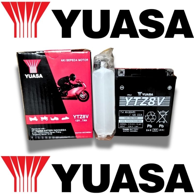 Jual AKI ACCU MOTOR KAWASAKI W175 KLX 150 KLX 250 W 175 DTRACKER YUASA YTZ8V ORIGINAL | Shopee ...