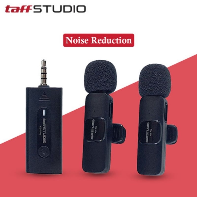 Jual dual mic wireless, jack 3.5mm aux, microphone clip on, noise ...