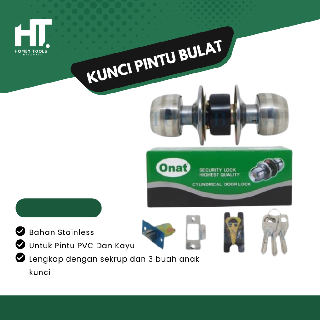 Jual ONAT Handle Pintu Bulat / Kunci Pintu Kamar Mandi Bulat / Pegangan Pintu Bulat | Shopee ...
