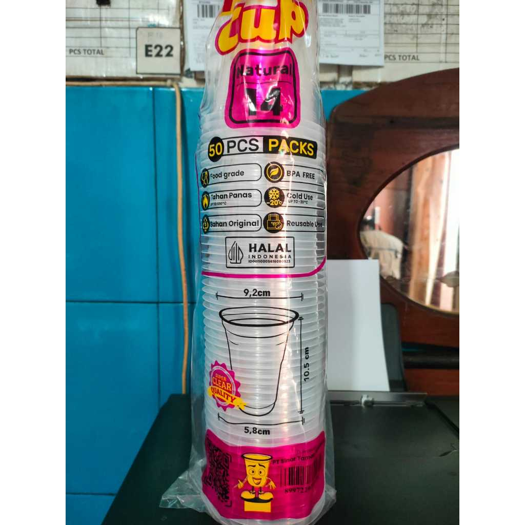 Jual Cup Polos - Ukuran 14,16,18,22oz - Cup Datar & Slim - 1 Slop (50 ...