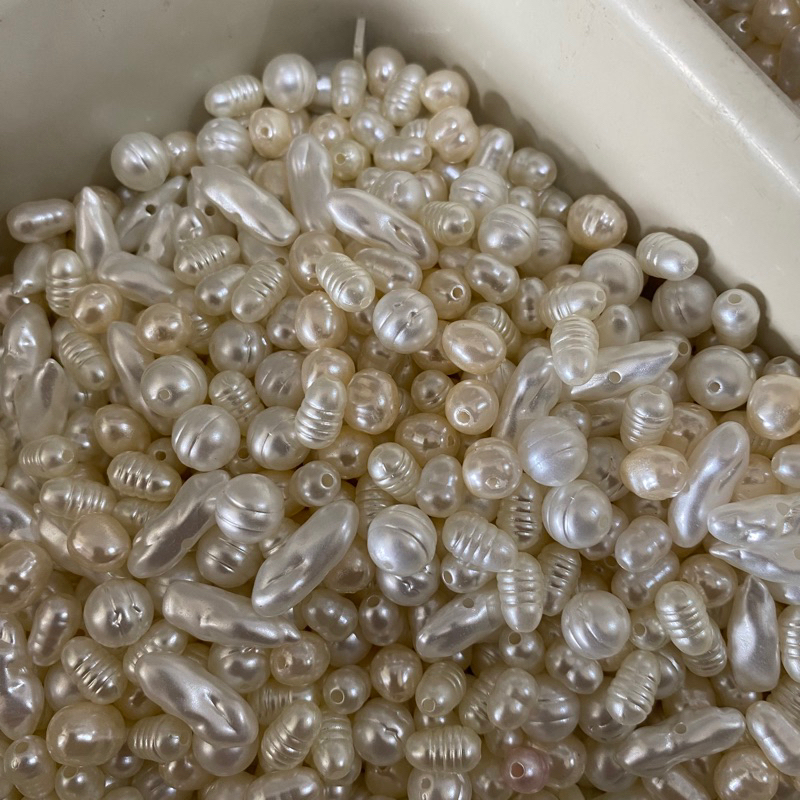 Jual Manik Beads Mutiara Sintetis Plastik (Motif Mirip Mutiara Air ...