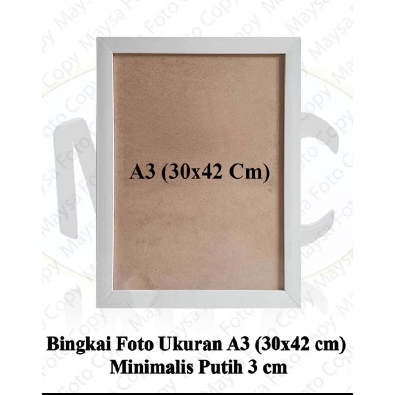Jual Frame bingkai foto ukuran 42 x 30 cm atau A3 minimalis hitam putih ...