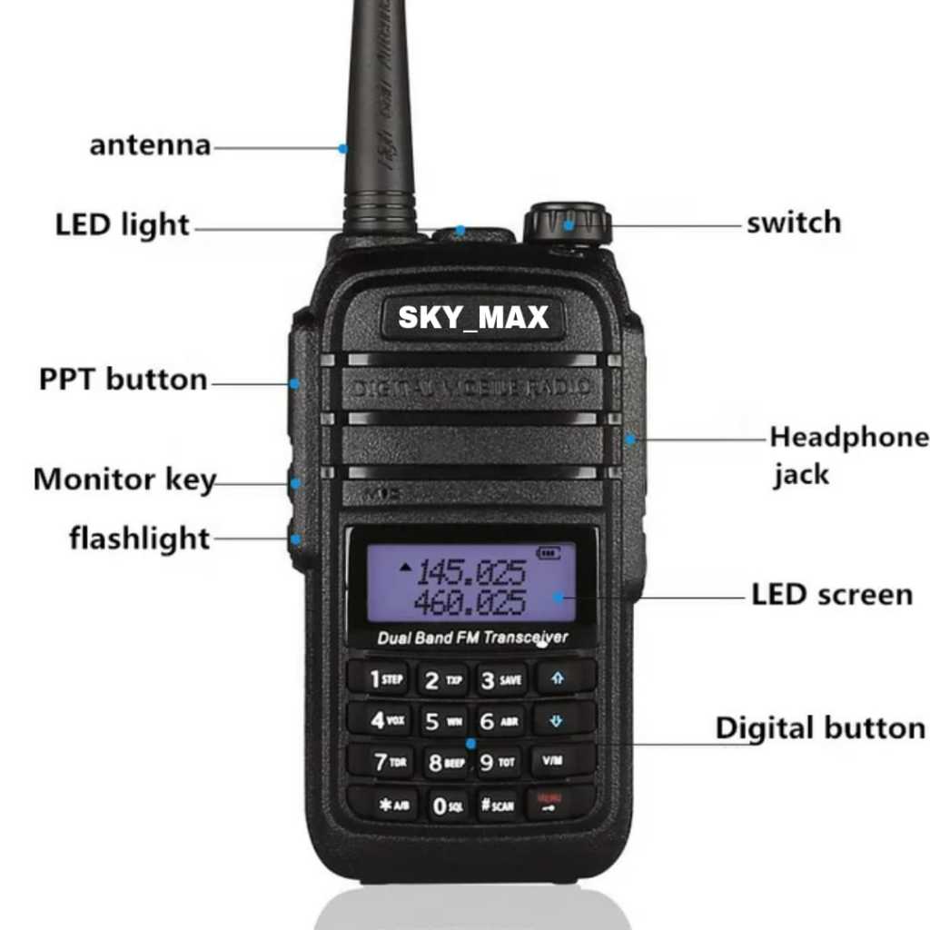 Jual HT SKYMAX UV8R DUALBAND WALKIE TALKIE TWO WAY RADIO | Shopee Indonesia