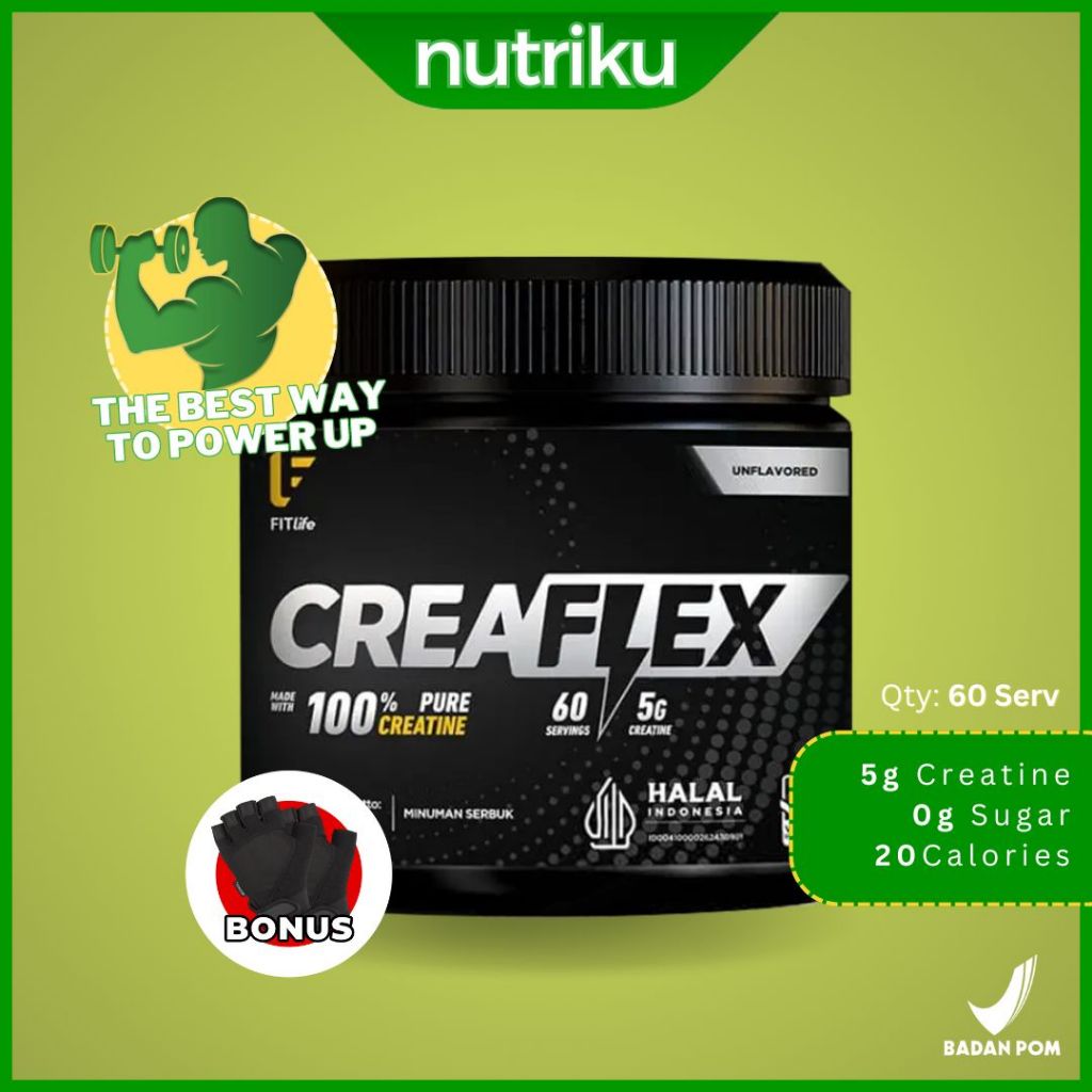 Jual FITlife CreaFLEX Pure Creatine Monohydrate Unflavored 300 gram ...