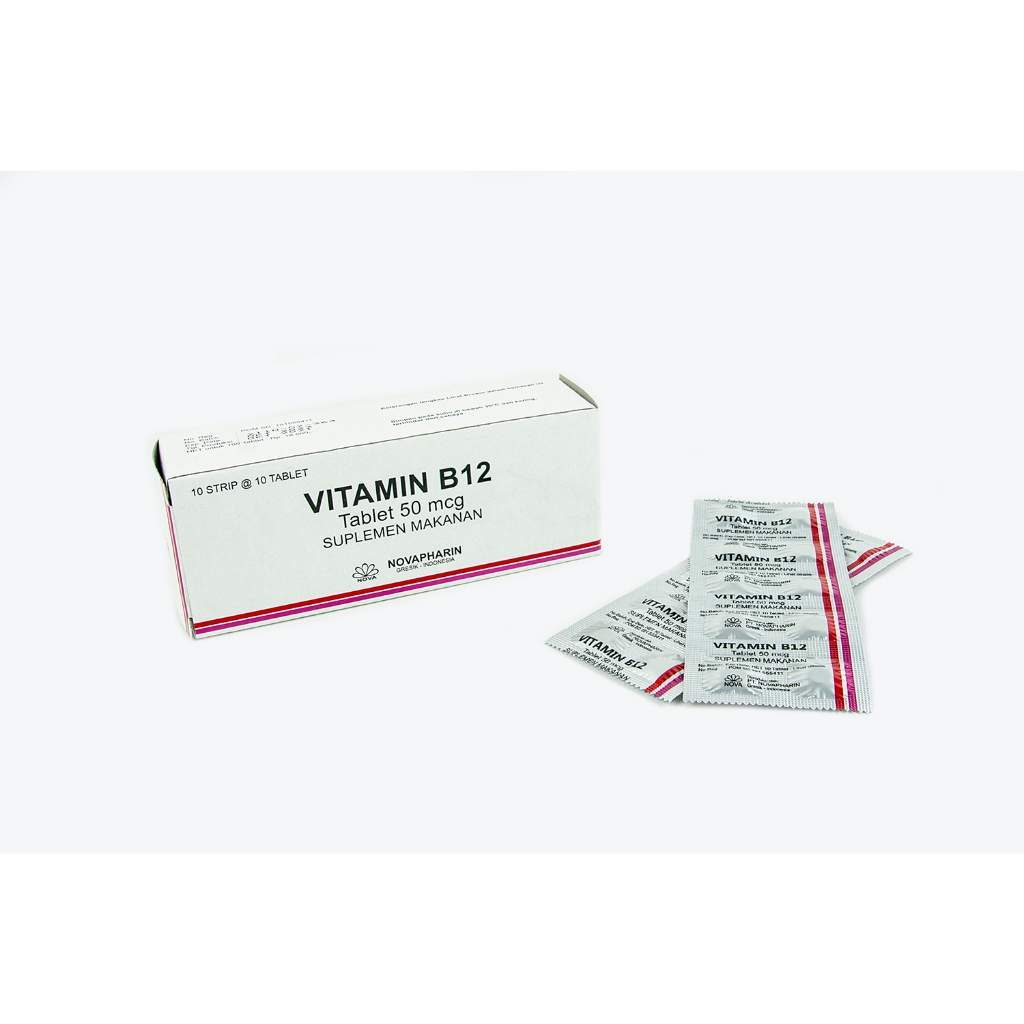 Jual VITAMIN B12 NOVAPHARIN 50 MCG BOX 100 TABLET | Shopee Indonesia
