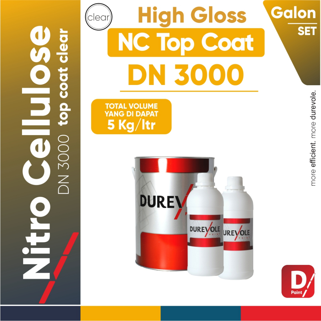 Jual DN 3000 DUREVOLE NC TC CLEAR KEMASAN GALON | Shopee Indonesia