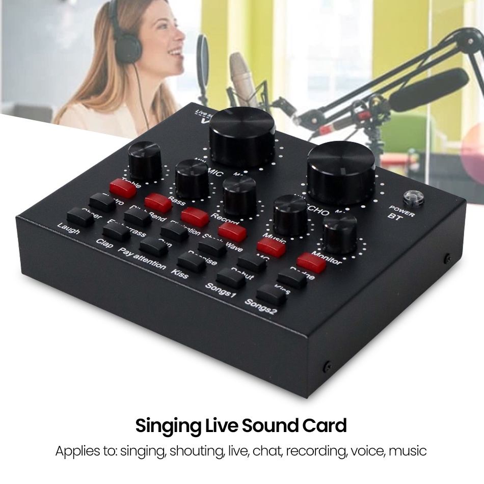Jual Sound card V8 Singing Live Shooting Voice Music Bluetooth Audio ...