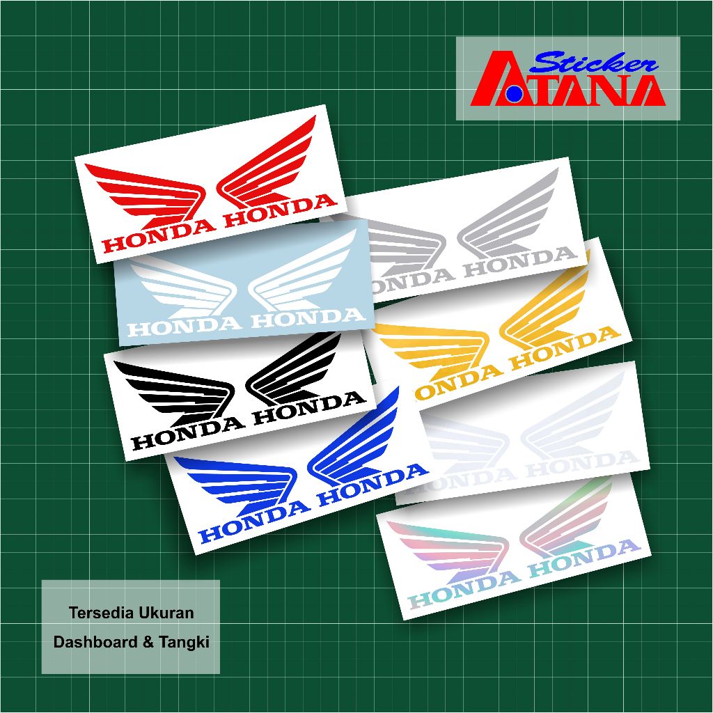 Jual Stiker Cutting Honda Sayap Wing Wings Isi 2 Kanan Kiri Emblem Logo ...