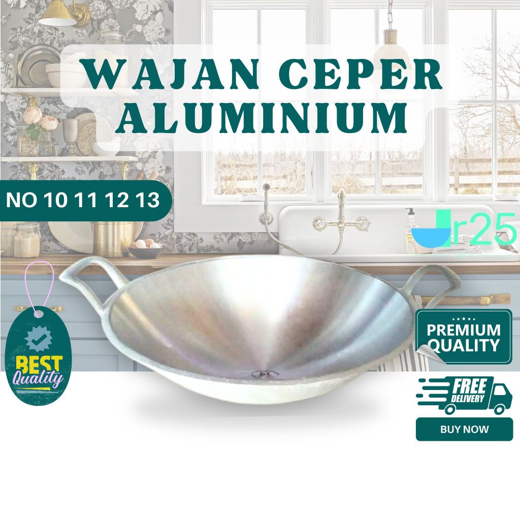 Jual wajan ceper tebal datar no 10 11 12 13 kuali katel penggorengan ...