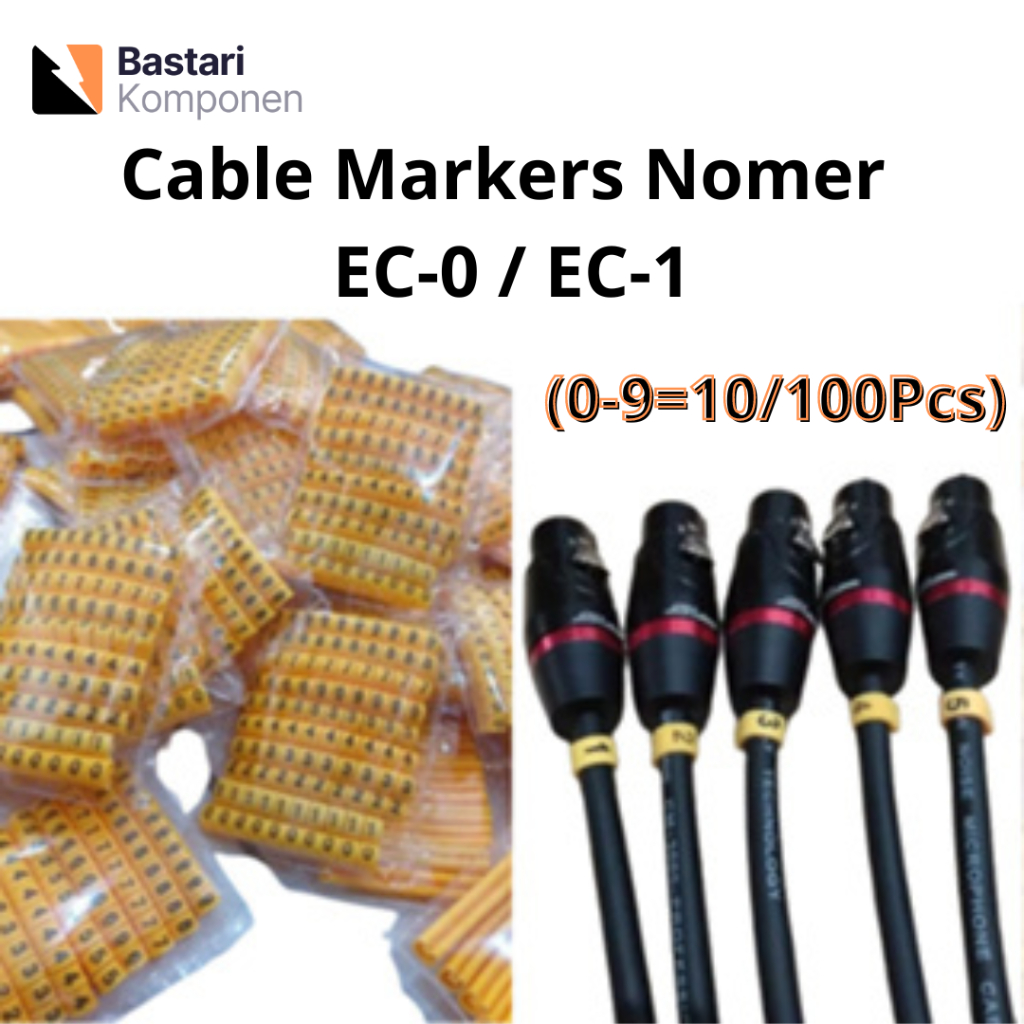 Jual Cable marker 100 PCS / Penanda Kabel / Kabel Snake / Nomer EC-0 / EC-1 / EC-2 / EC-3 ...